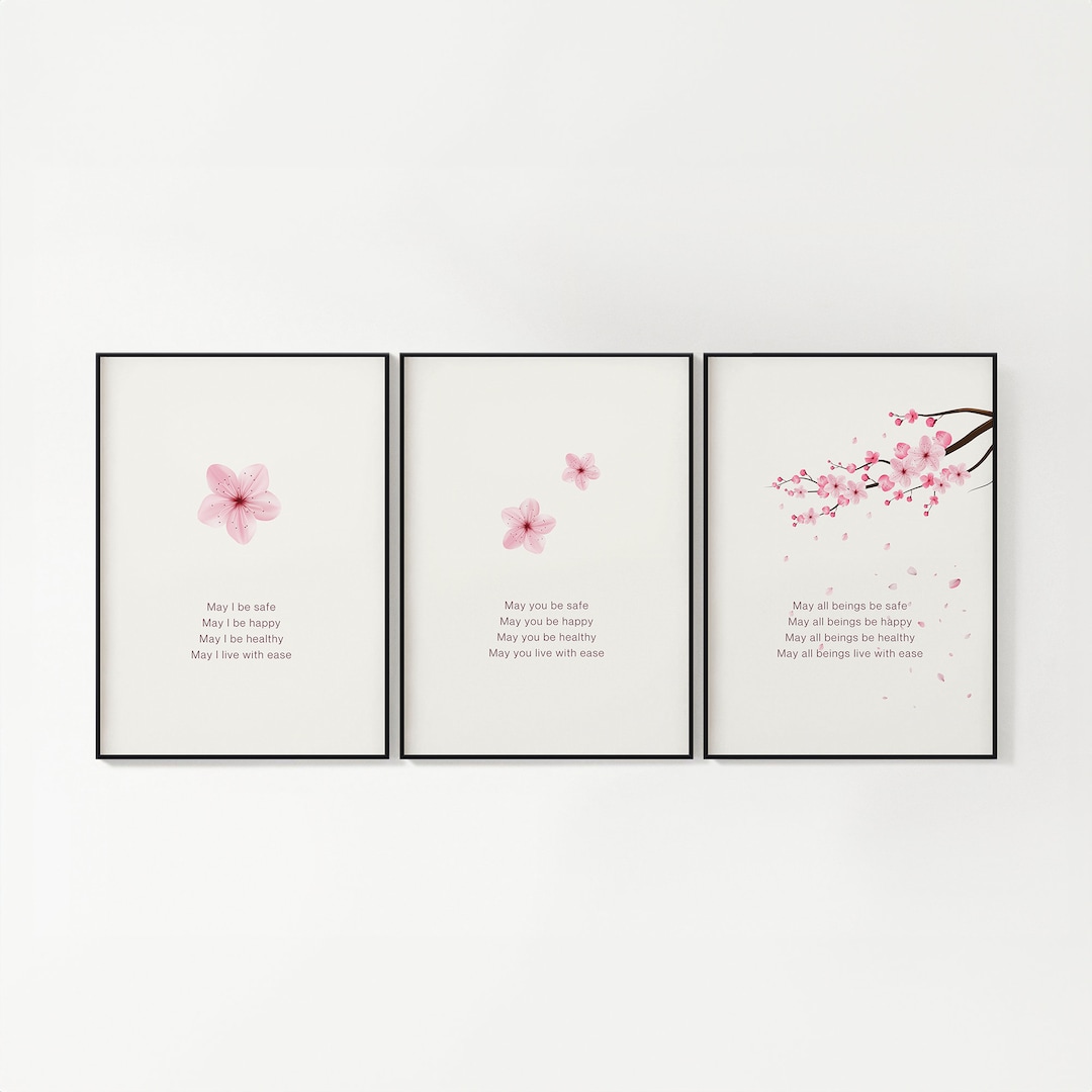 Loving Kindness (metta Prayer) Meditation Wall Art, Mindfulness Poster ...