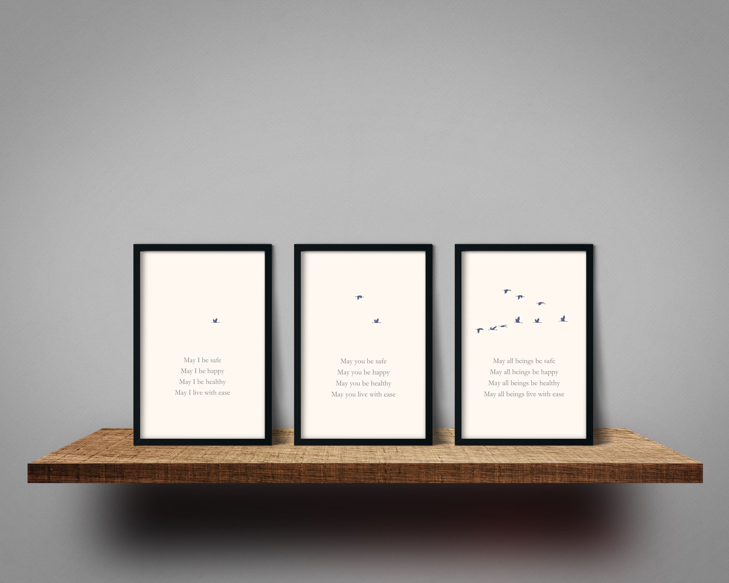 Loving Kindness metta Prayer Art Prints, Mindfulness Meditation Gift ...