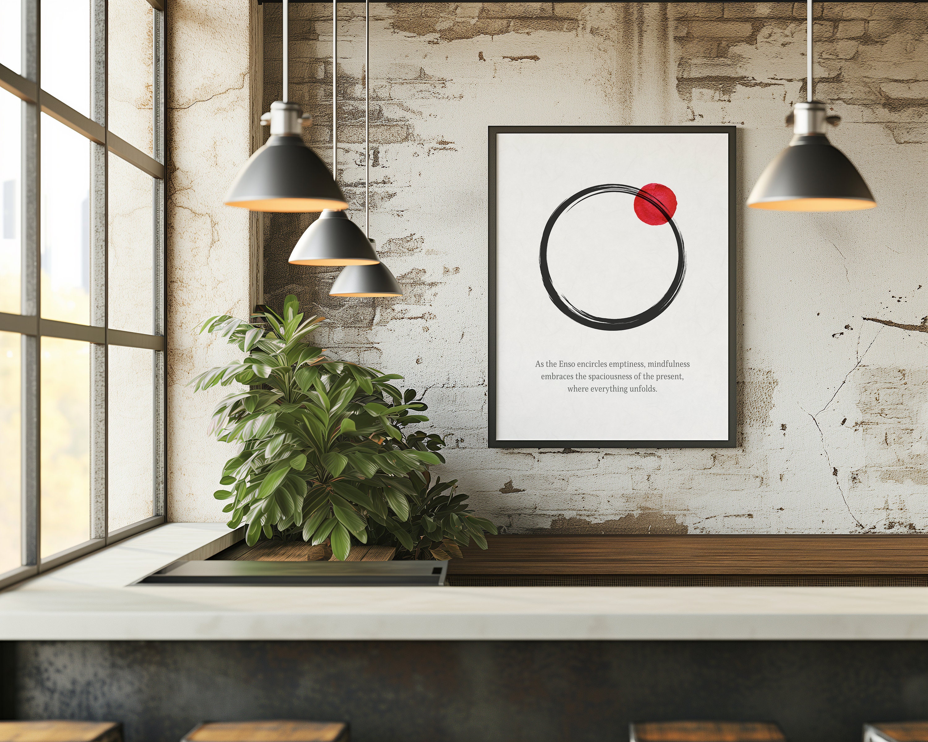 Enso Circle Wall Art Print, Minimalist Contemporary Asian Decor ...