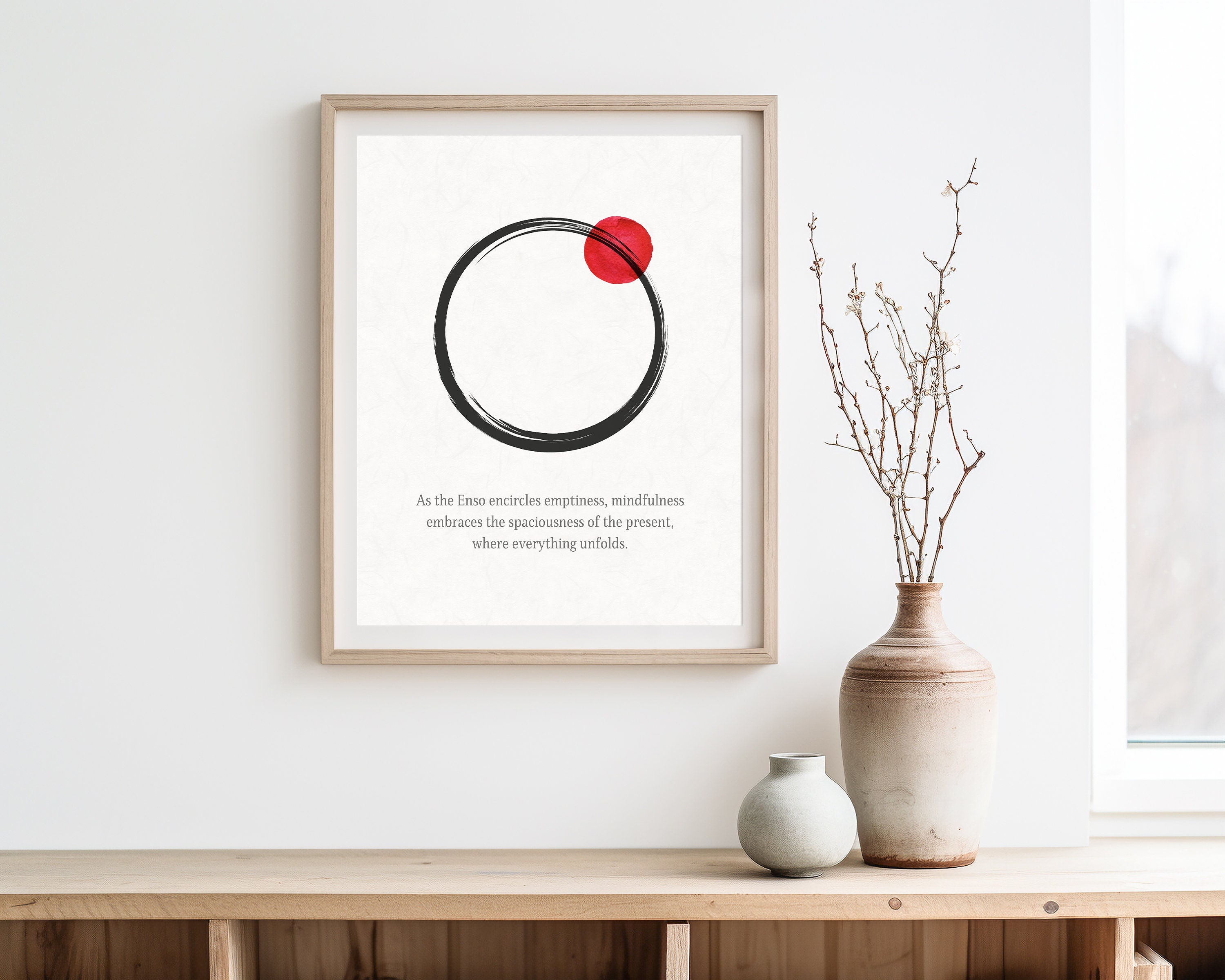 Enso Circle Wall Art Print, Minimalist Contemporary Asian Decor ...