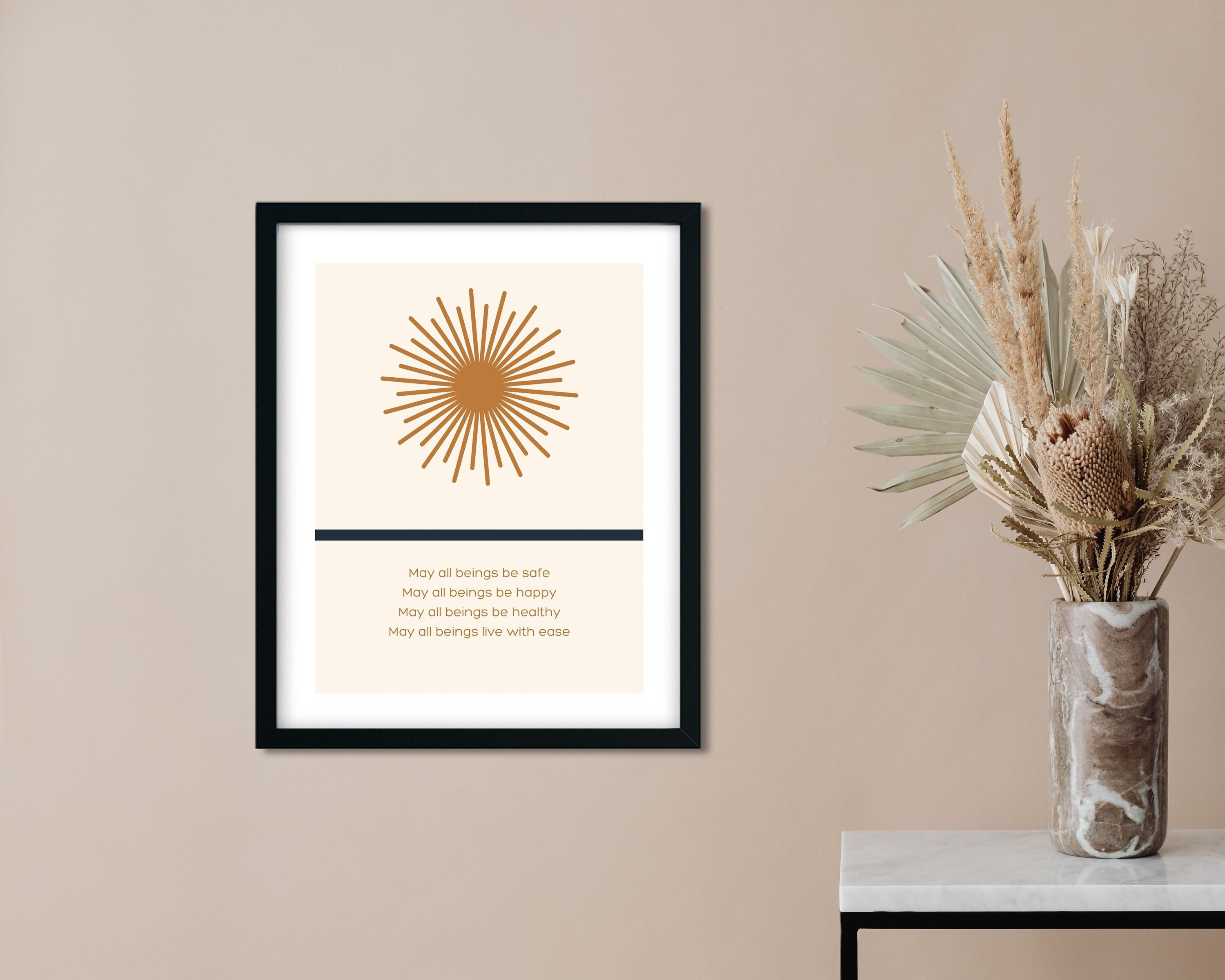 Loving Kindness metta Prayer Meditation Art Print, Mindfulness Gift ...