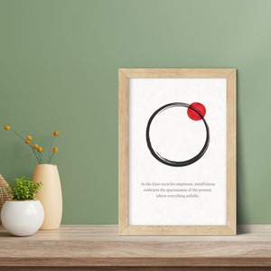 Enso Circle Printable Wall Art, Minimalist Asian Decor, Zen Quote About Mindfulness, Buddhist ...