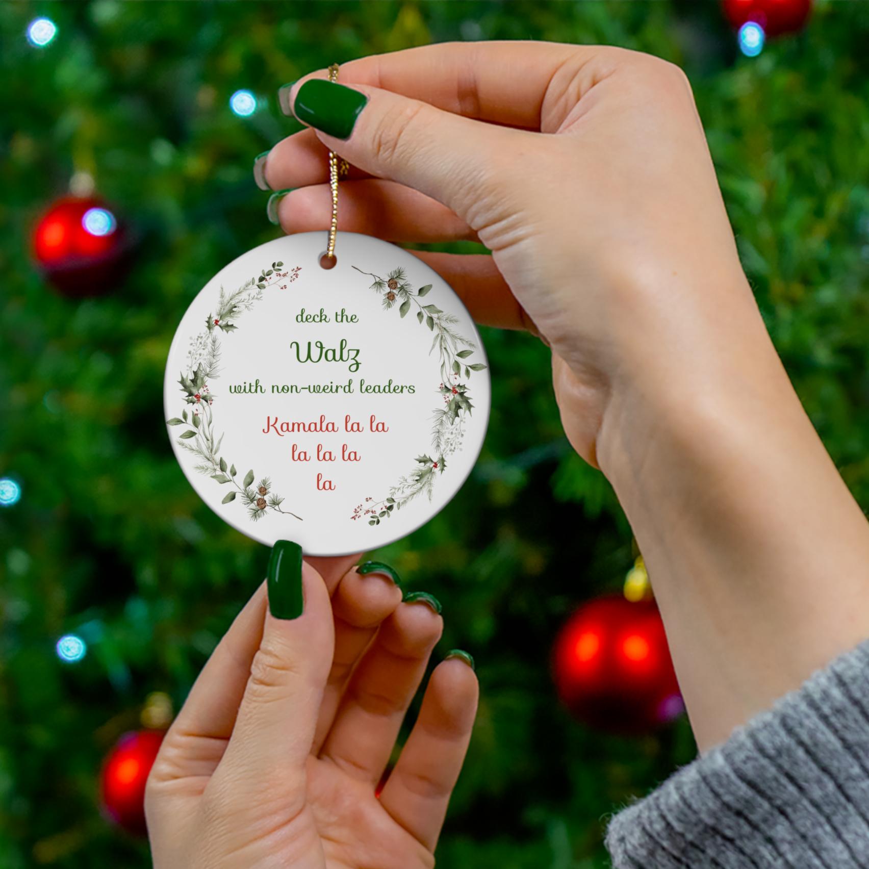 Kamala Harris Tim Walz Christmas Ornament, 2024 US Election Political ...