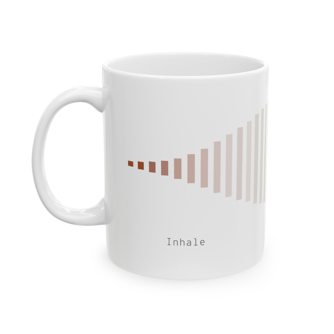 Inhale Exhale Ceramic Mug, Abstract Minimalist Mid Century Modern ...