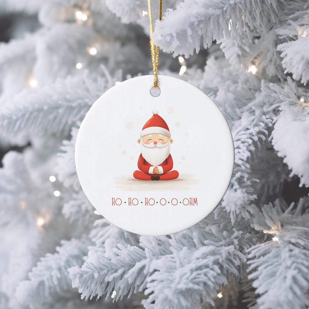 Meditating Santa Claus Christmas Ornament, Funny Holiday Decor, Gift ...