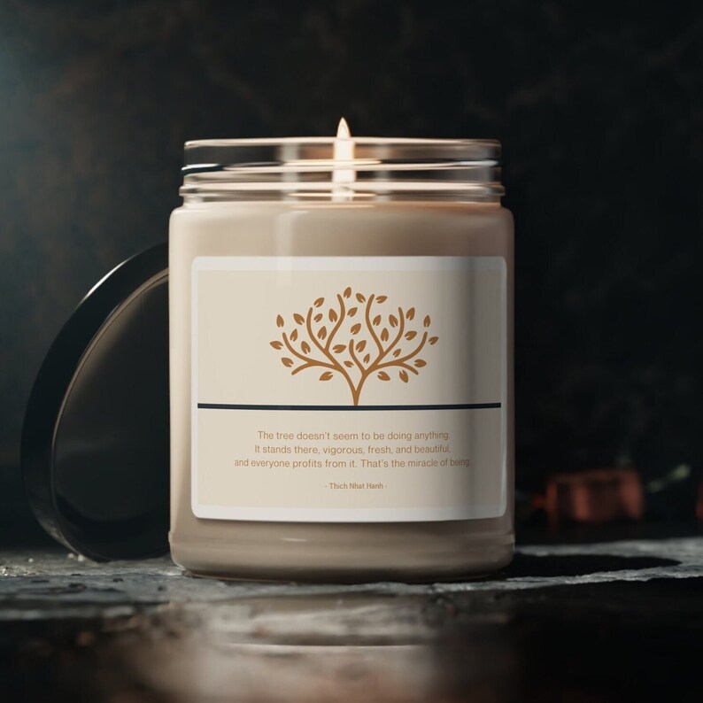 Mindfulness Candle, Thich Nhat Hanh Quote About Being, Eco-friendly Soy ...