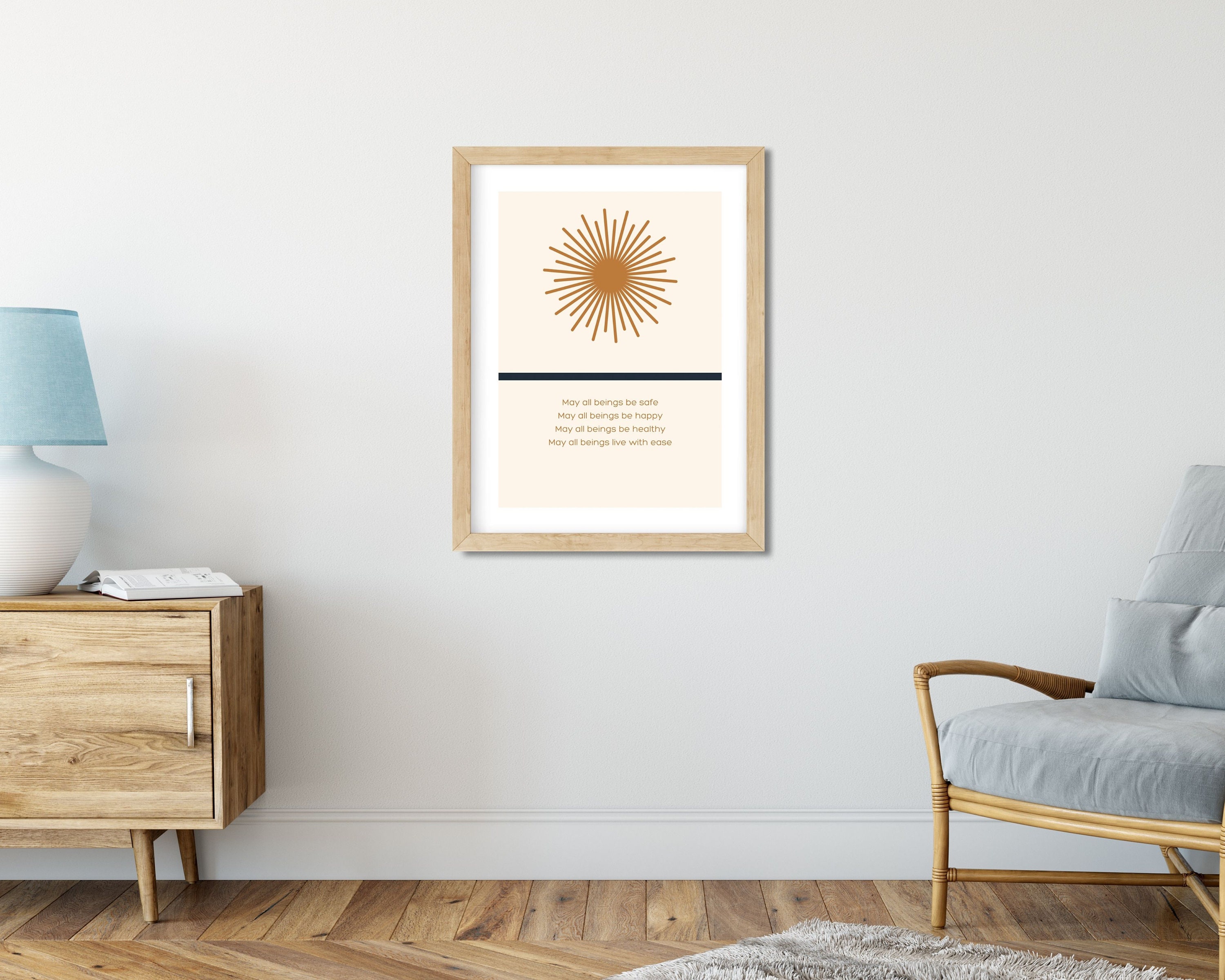 Loving Kindness metta Prayer Meditation Art Print, Mindfulness Gift ...