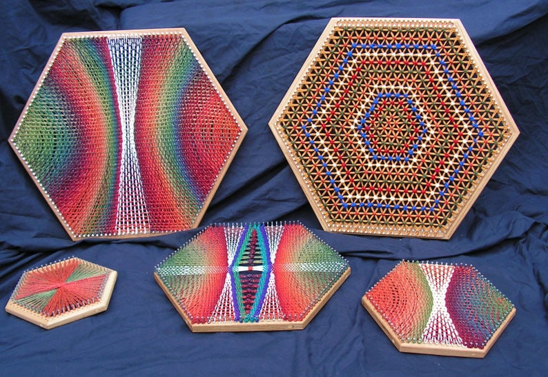 12 Hexagonal Oak Frame Pin Loom Hand Crafted in North - Etsy