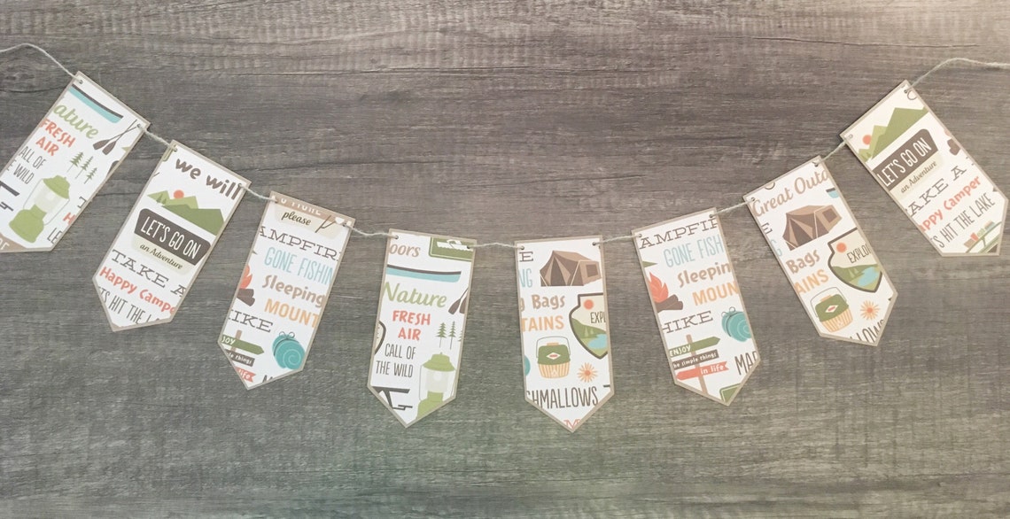 Camping Party Banner Camping Theme Party Decor Camping | Etsy