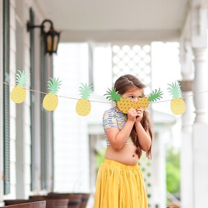 Pineapple Banner, Tropical Party Banner, Tutti Fruity Party Decor, Luau ...