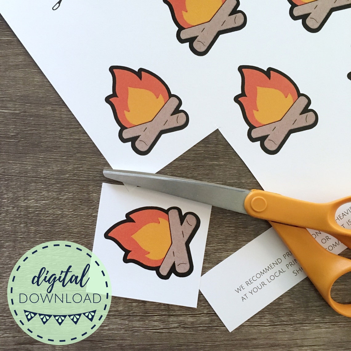 Printable Campfire Cupcake Toppers Camping Theme Digital - Etsy