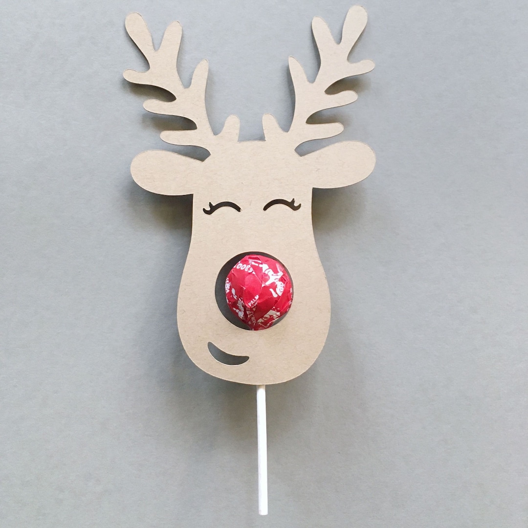12 Reindeer Lollipop Holders, Christmas Class Gift, Fun Reindeer ...