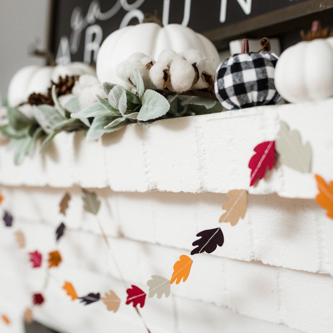 Fall Leaf Garland, Autumn Banner, Thanksgiving Decor, Autumn Leaves ...