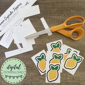 Printable Lemon Cupcake Toppers, Digital Download Lemon Party Decor ...