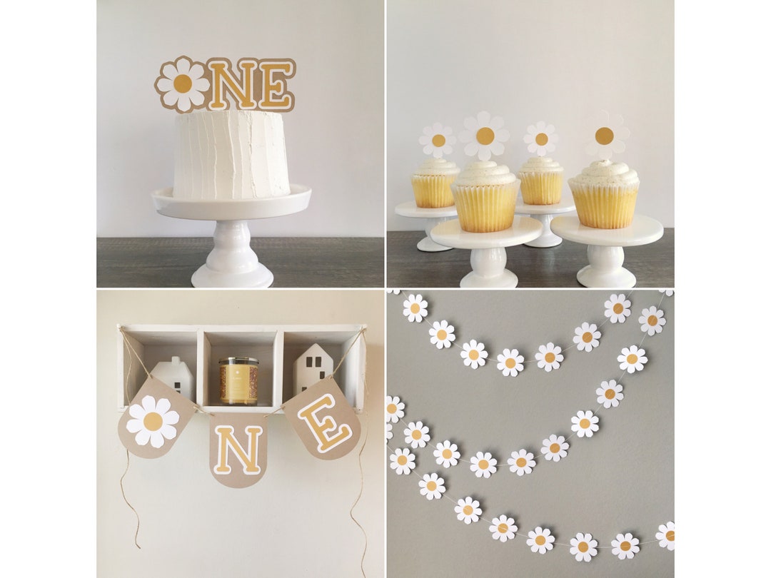 Daisy First Birthday Party Set, Daisy Party Decor, Daisy Garland ...