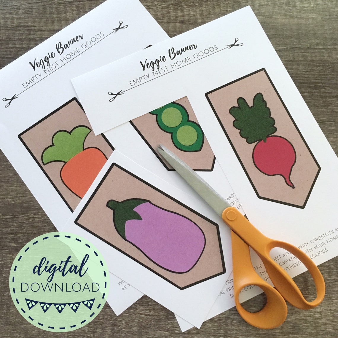 Printable Veggie Banner Garden Theme Party Decor Home Grown - Etsy