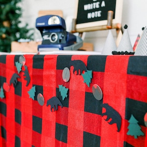 Lumberjack Garland, Buffalo Plaid Party Decor, Black Bear and Buffalo ...