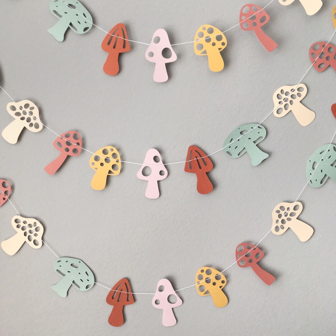 Boho Mushroom Garland Whimsical Spring Mushroom Decor Muted - Etsy