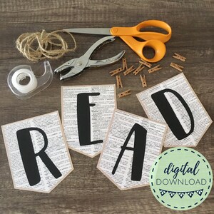 Printable Read Banner, Classroom Banners, Literature Themed Banner ...