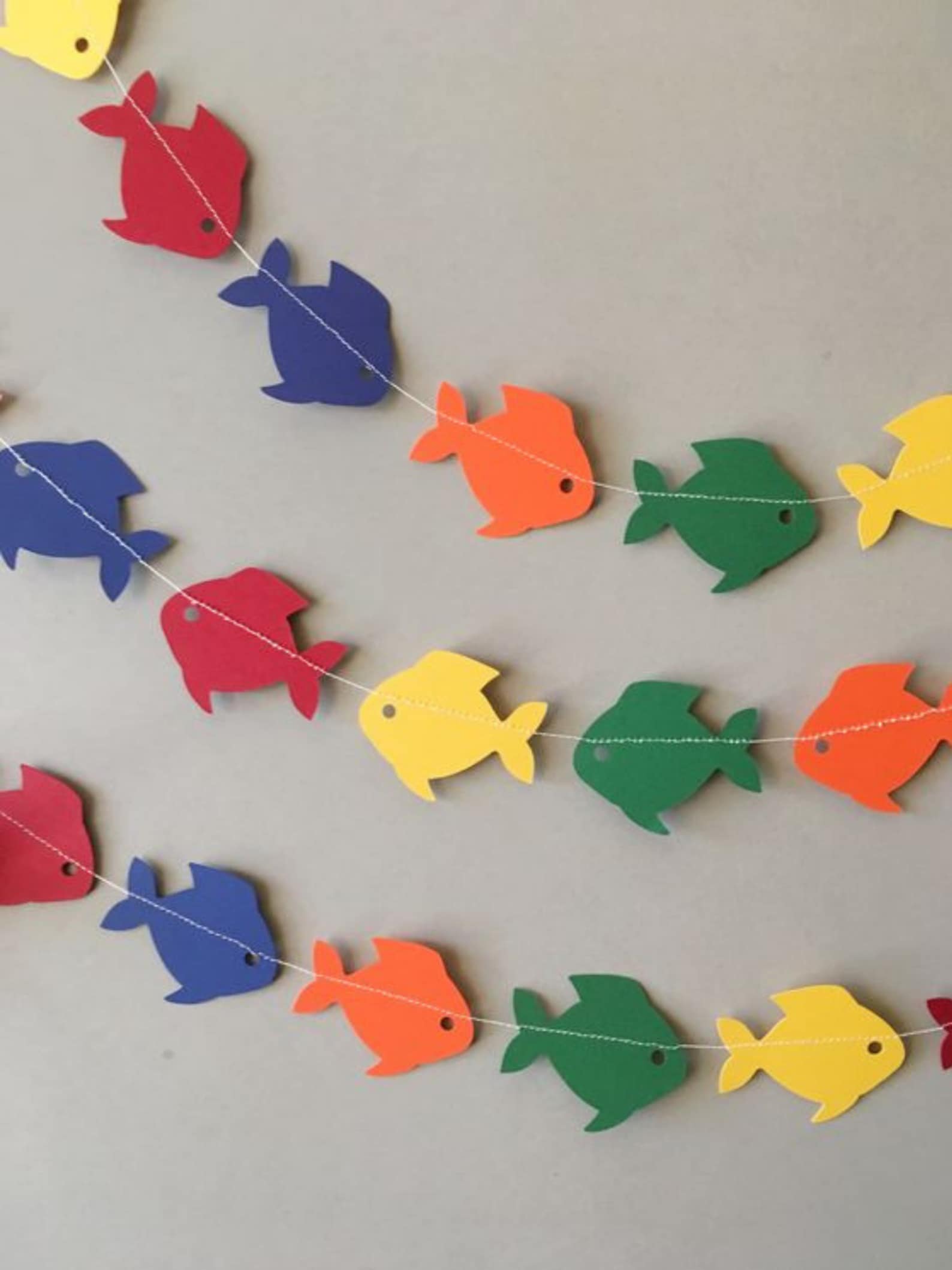 Fish Garland Gone Fishing Birthday the Big ONE First | Etsy