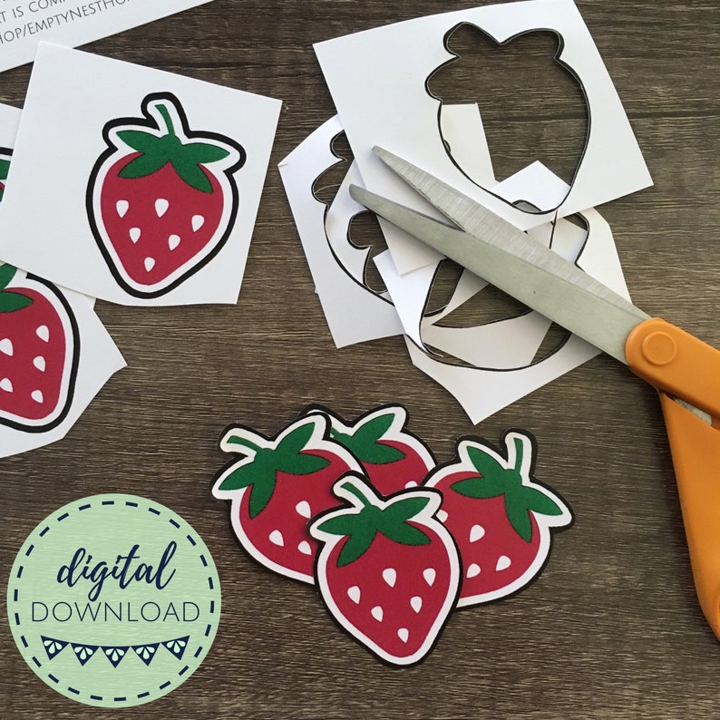 Printable Strawberry Cupcake Toppers, Berry Party Theme Digital ...