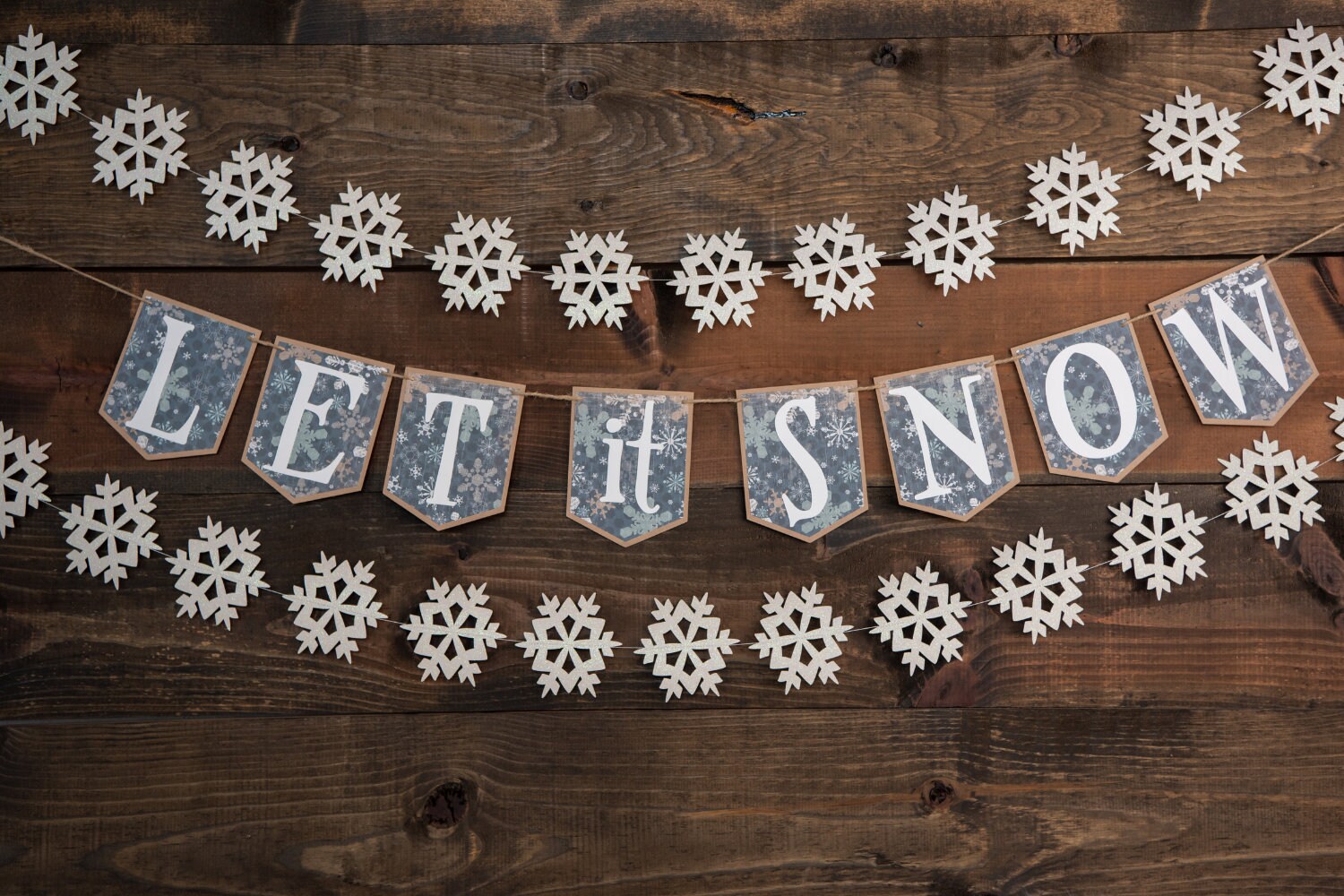 Let It Snow Banner, Winter Mantel Banner, Winter Onederland Party, Snow ...