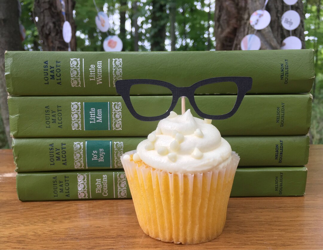 Nerd Glasses Cupcake Toppers, Reading Themed Party, Reading Glasses ...