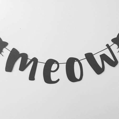 Cat Banner Meow Party Banner Are You Kitten Me Party Kitten - Etsy