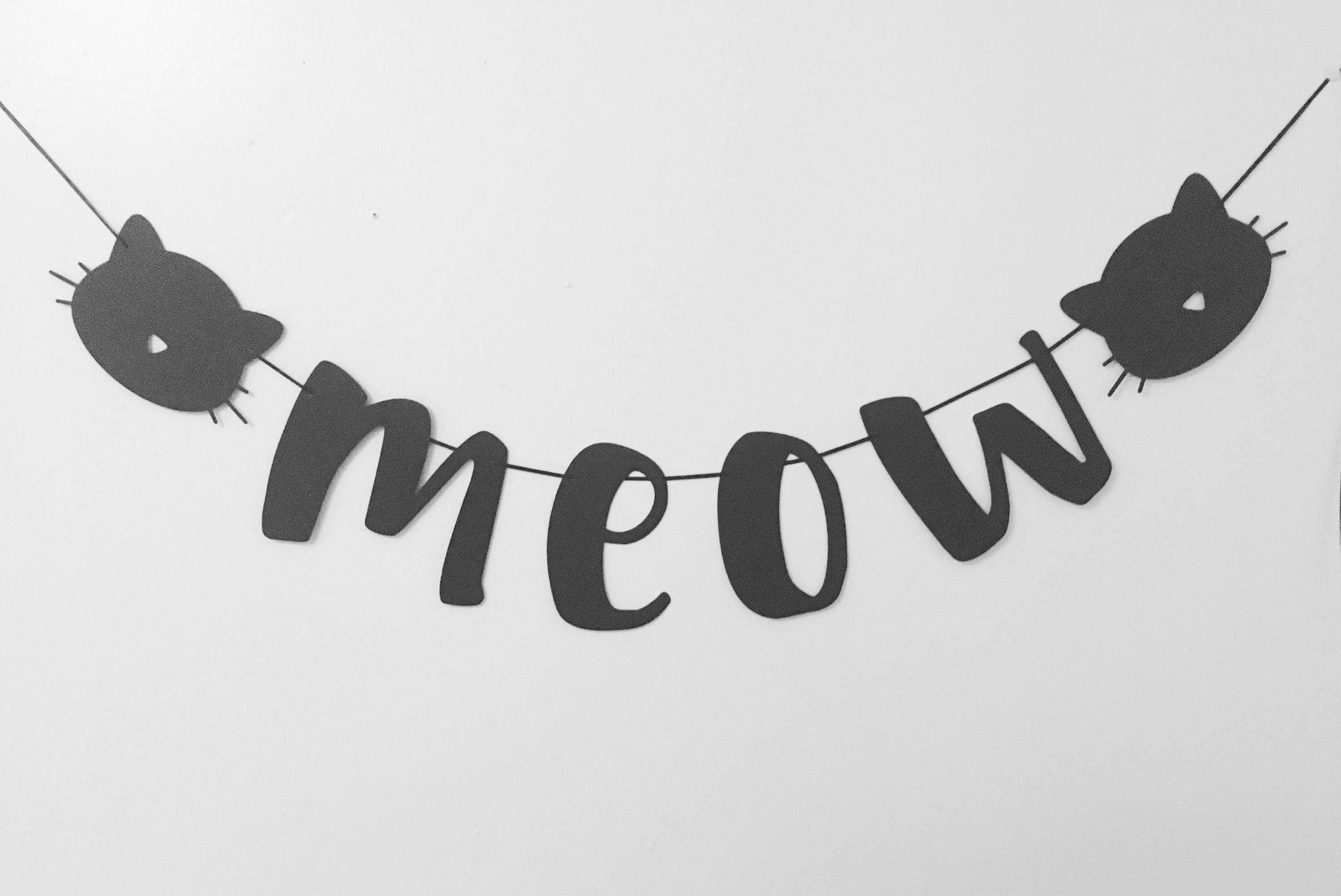 Cat Banner Meow Party Banner Are You Kitten Me Party Kitten | Etsy