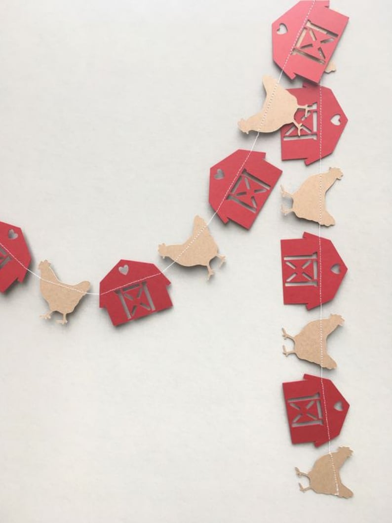Farm Theme Birthday, Barn Party Decor, Chicken Garland, Barn and ...