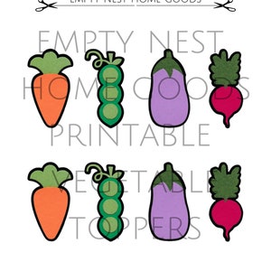 Printable Veggie Cupcake Toppers, Garden Party Download, Home Grown ...