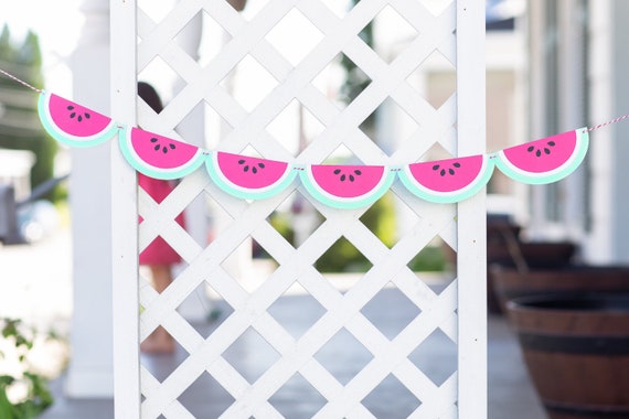Watermelon Banner Summer Fruit Banner Tutti Fruity Party | Etsy