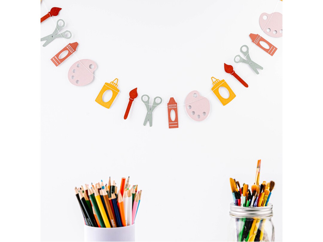 Back to School Garland, Art Classroom Decor, School Theme Garlands, Art ...