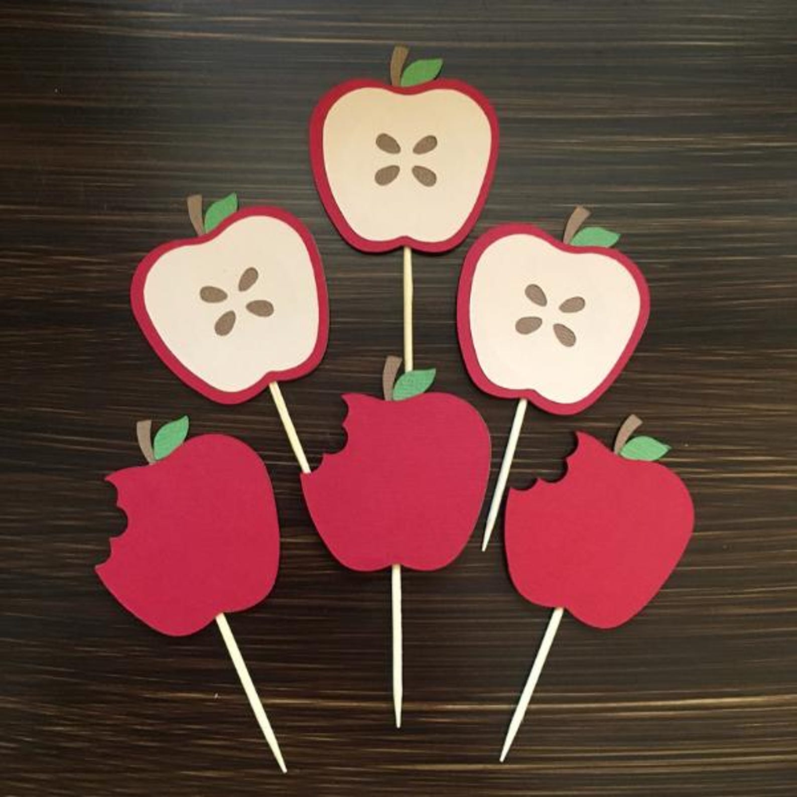 Apple Cupcake Toppers, Apple of My Eye Baby Shower, Apple Pie Birthday ...