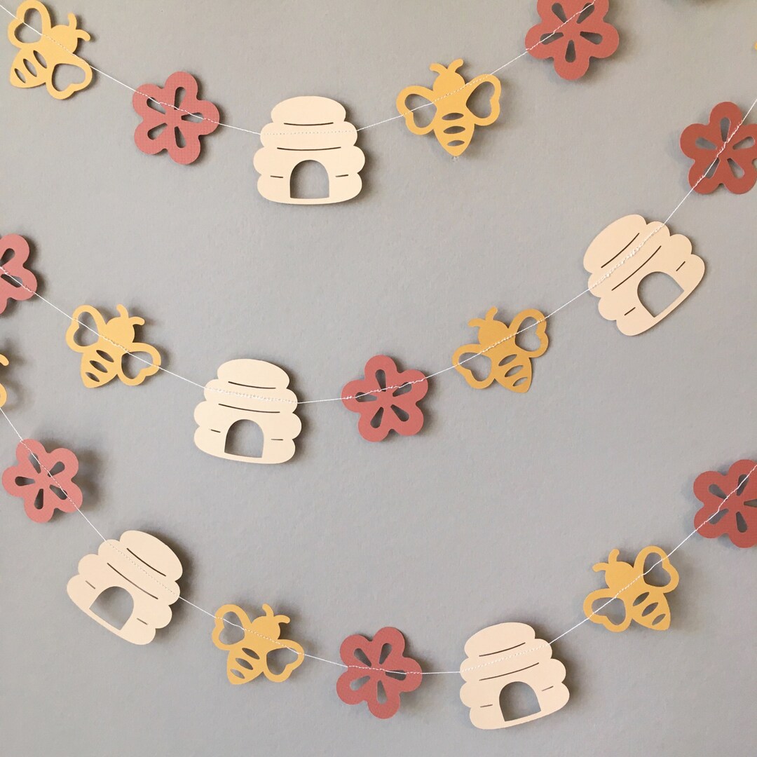 Pastel Beehive Garland What Will It Bee Banner Natural Tone - Etsy