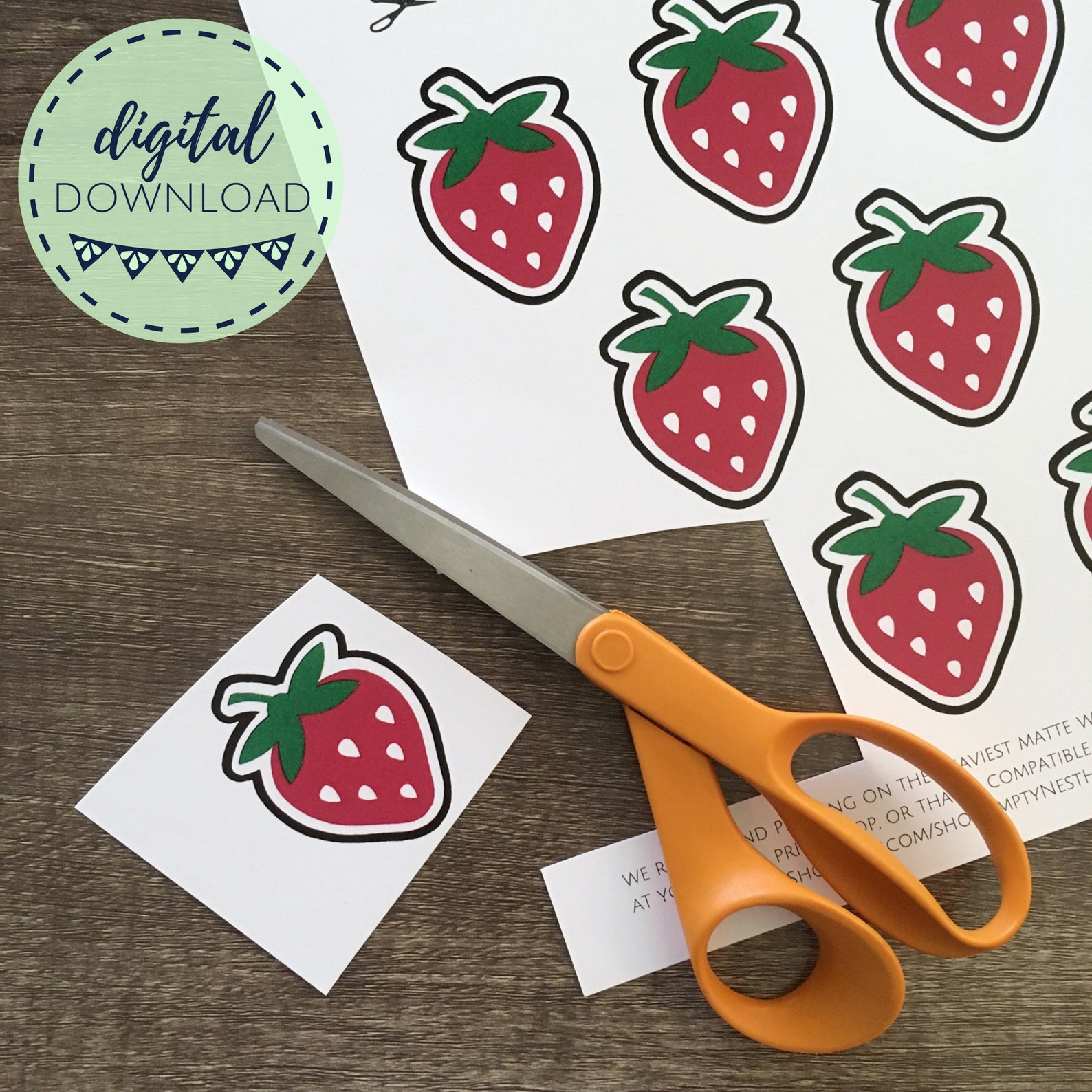 Printable Strawberry Cupcake Toppers, Berry Party Theme Digital ...