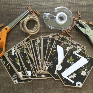 Printable Floral Boho Banner, Whole Printable Alphabet, Black and Pink ...