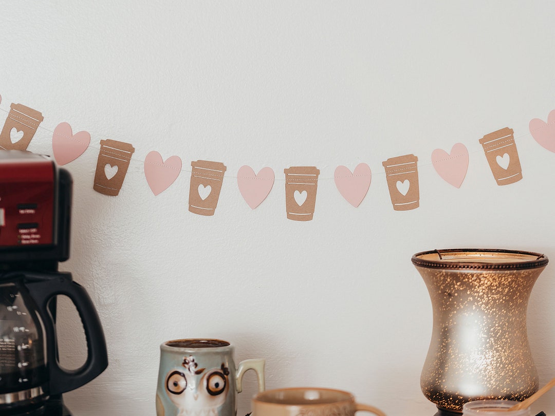 Latte Garland, Coffee Bar Decor, Coffee Lover Gift, Latte Banner, Tea ...