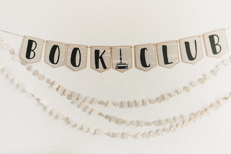 Book Club Banner, Jane Austen Inspired Party, Reading Banner, Vintage ...