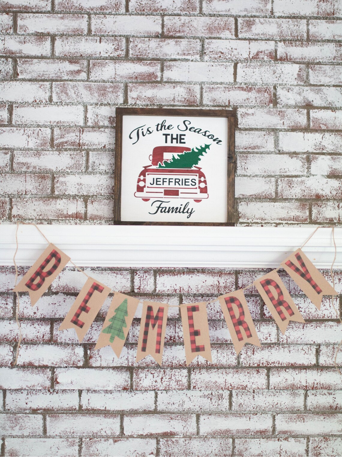 Be Merry Banner Buffalo Plaid Christmas Banner Plaid Be | Etsy