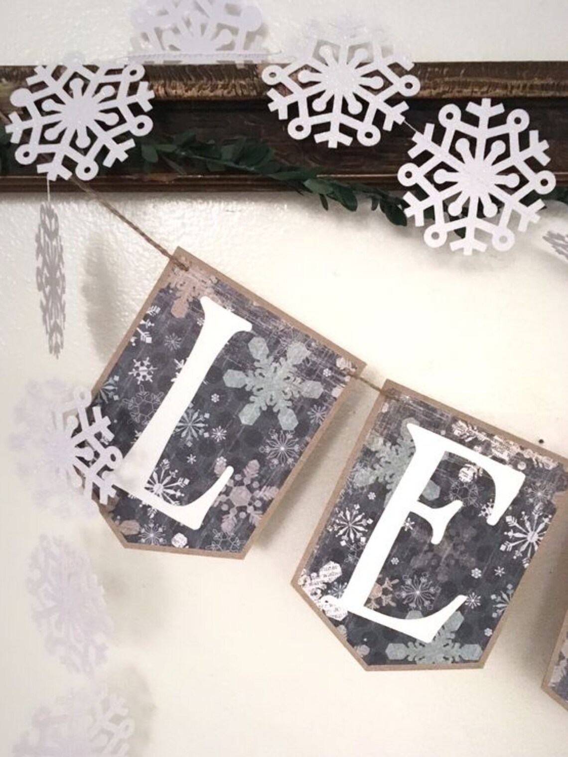 Let It Snow Banner, Winter Mantel Banner, Winter Onederland Party, Snow ...