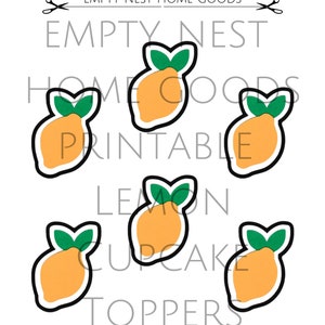 Printable Lemon Cupcake Toppers, Digital Download Lemon Party Decor ...