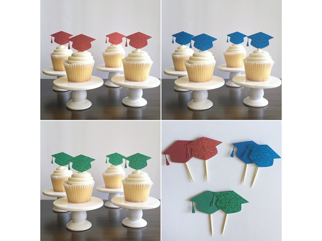 Graduation Hat Cupcake Topper, Class of 2025 Grad Party Decor ...