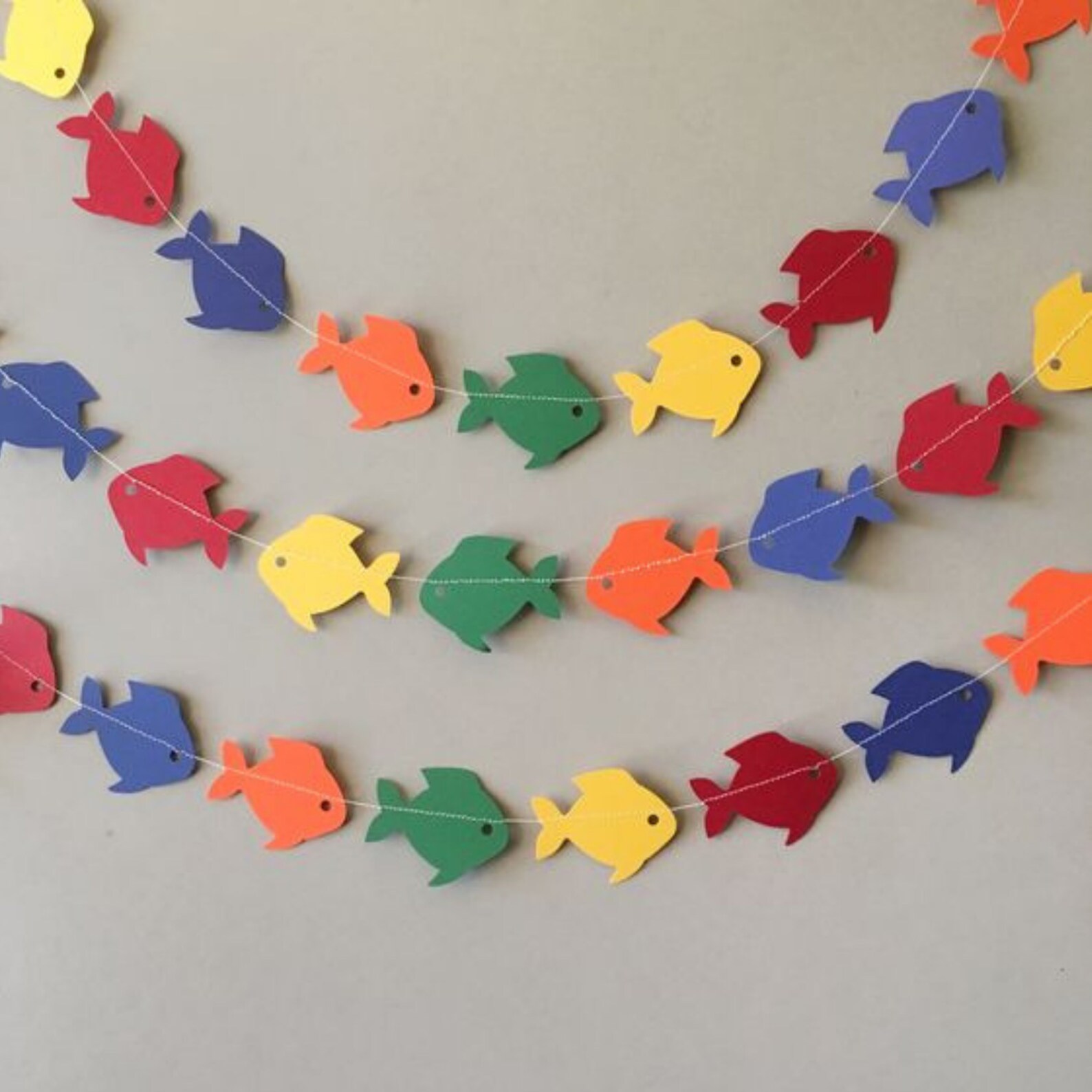 Fish Garland Gone Fishing Birthday the Big ONE First | Etsy