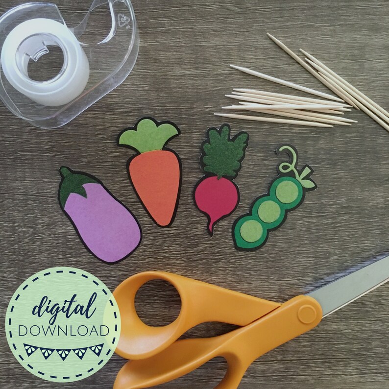 Printable Veggie Cupcake Toppers Garden Party Download Home | Etsy