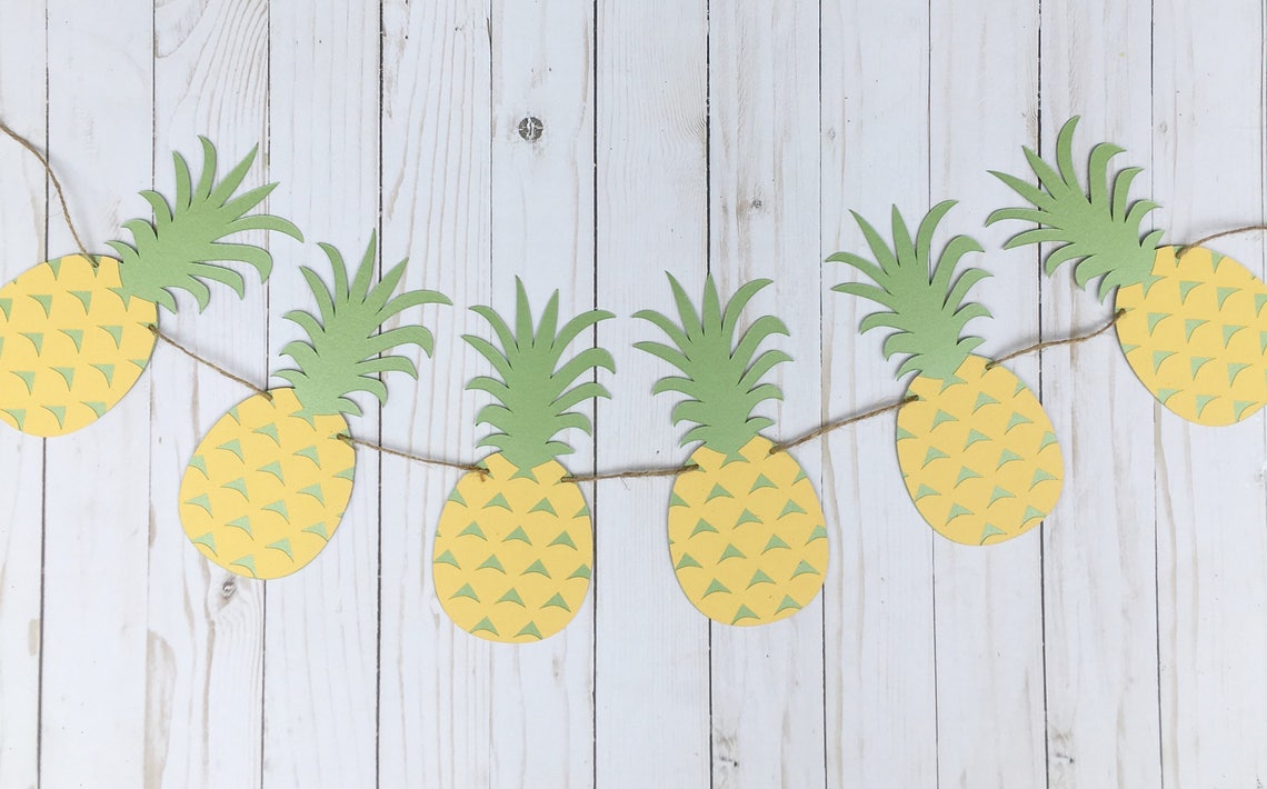 Pineapple Banner Tropical Party Banner Tutti Fruity Party | Etsy
