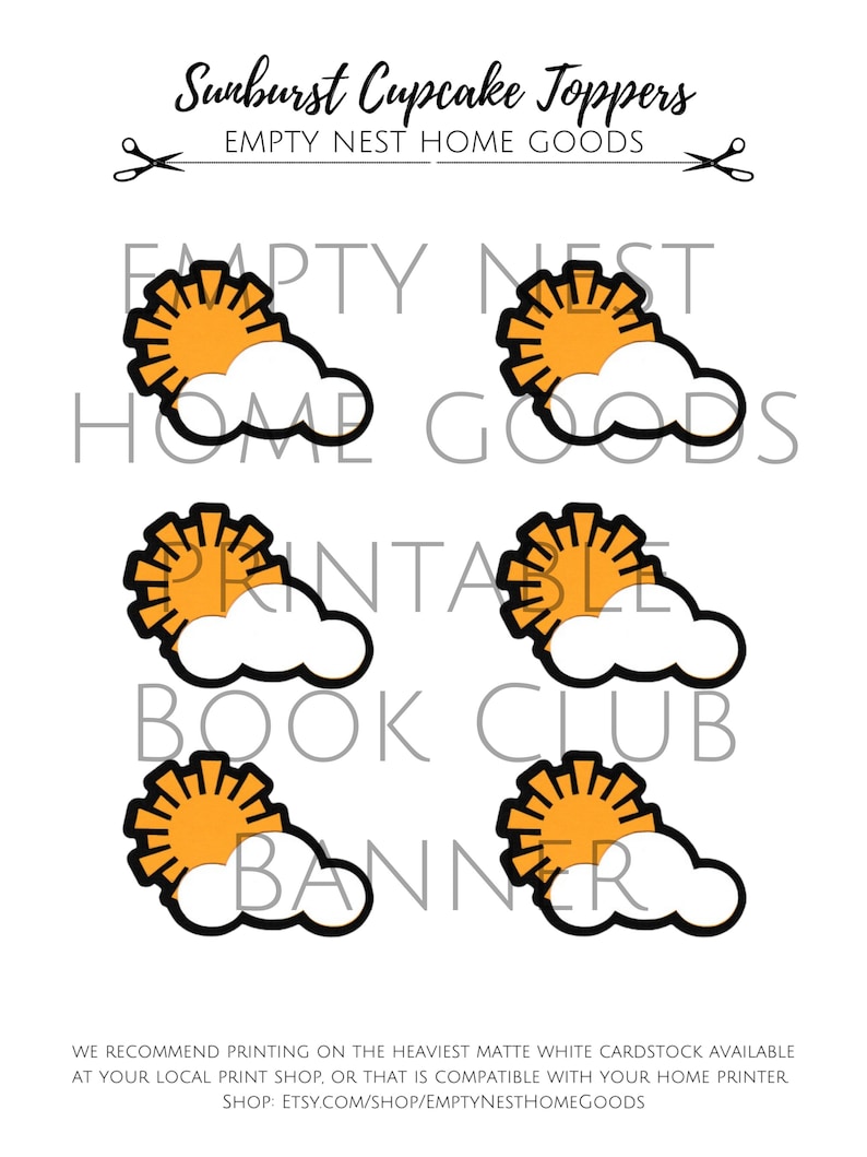 Printable Sunburst Cupcake Toppers Rainbow Party Theme | Etsy