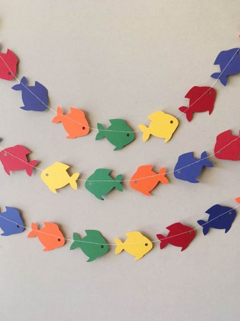 Fish Garland Gone Fishing Birthday the Big ONE First | Etsy