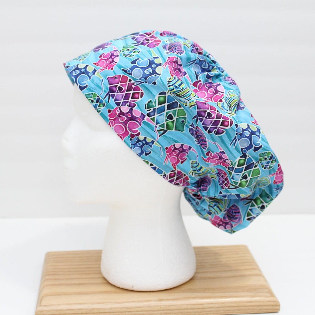 Tropical Fish Scrub Cap, Adjustable Toggle, Women's OR Hat - Etsy