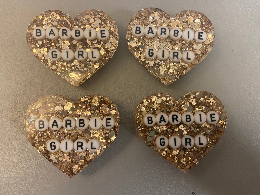 Barbie Girl Magnets, Barbie Lover Gift, Heart Magnets, Birthday Gift ...